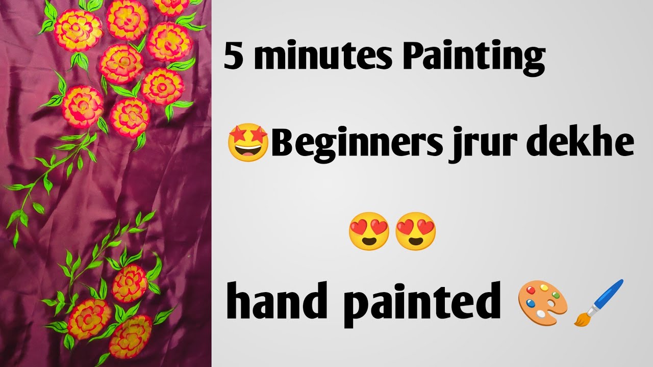Hand painting ka simple design ki koi bhi banale 😍 hand work #hand # ...