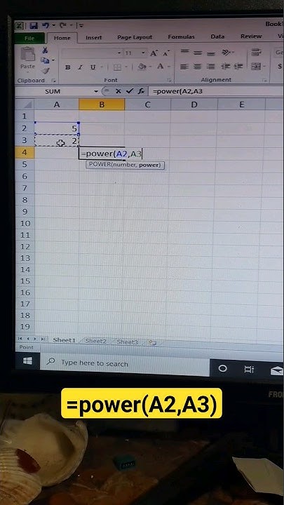 How to find power of a number in ms excel by using power ( ) #computer ...