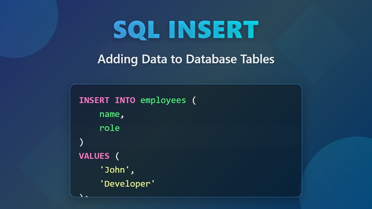 SQL INSERT Statement Tutorial for Beginners: Add Data to Your Database ...