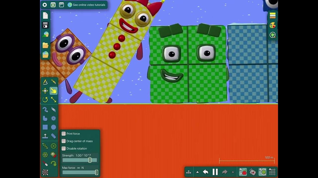 Numberblocks, the floor is lava part 1 #algodoo - YouTube