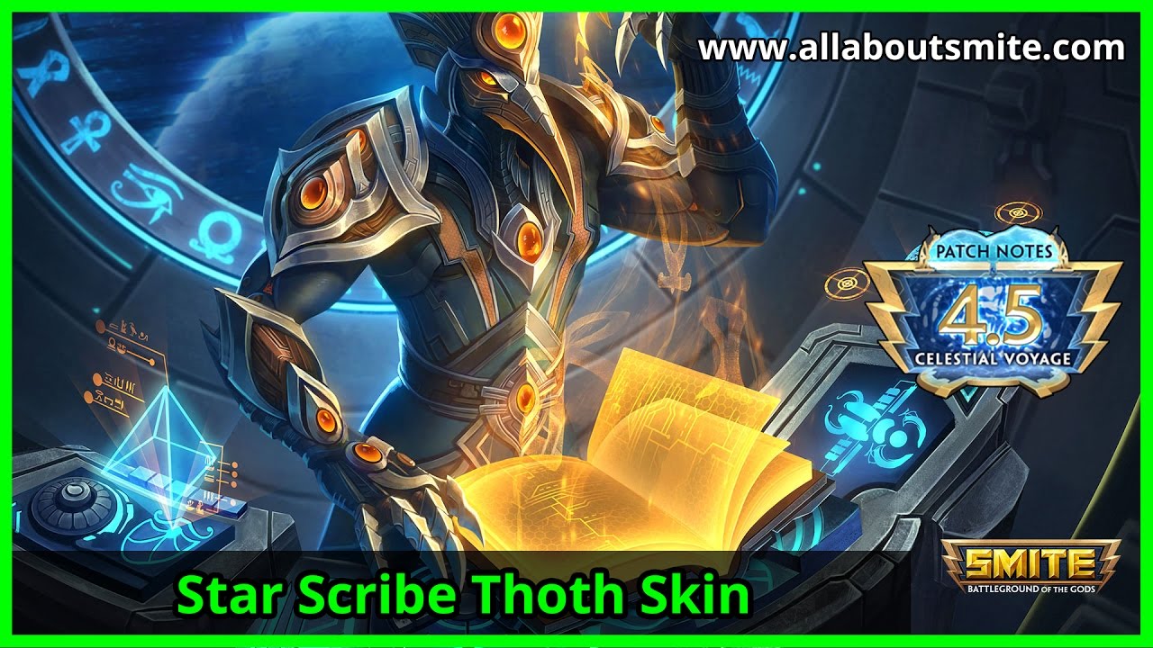 Smite: Star Scribe Thoth (Skin Spotlight) | allaboutsmite - YouTube