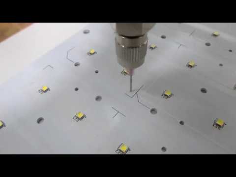 Automatic led light glue dispensing machine, Dispense glue on LED panel ...