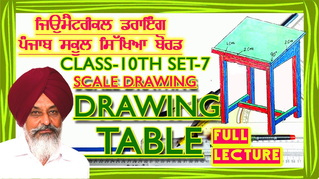 GEOMETRICAL SCALE DRAWING CLASS-10TH SET 7 : DRAWING TABLE - ਸਕੇਲ ...