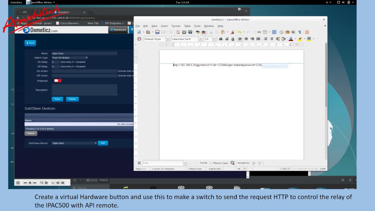 API remote IPAC500 with Domoticz - YouTube