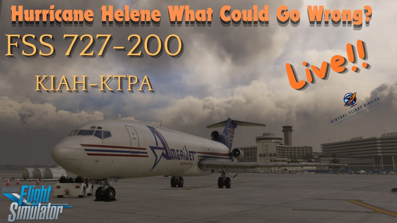 Flying into Tampa during a Hurricane in the FSS 727-200 CIVA INS Nav ...