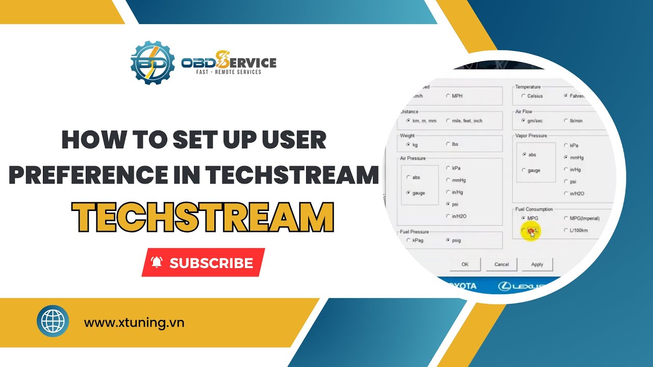 How to set up user preference in Techstream | OBDService - YouTube