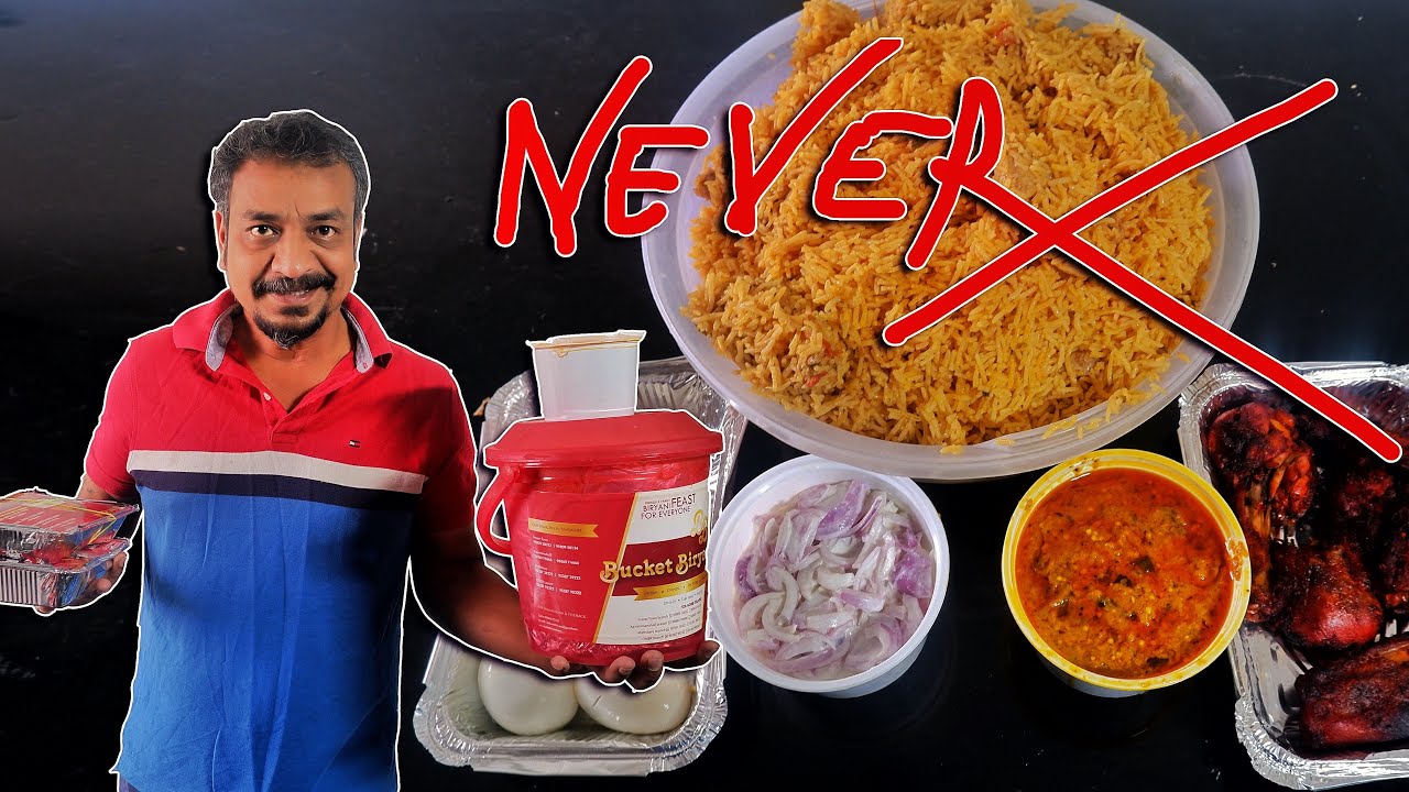 Tasting & Reviewing BUCKET BIRYANI || Chicken Biryani Mini Bucket ...