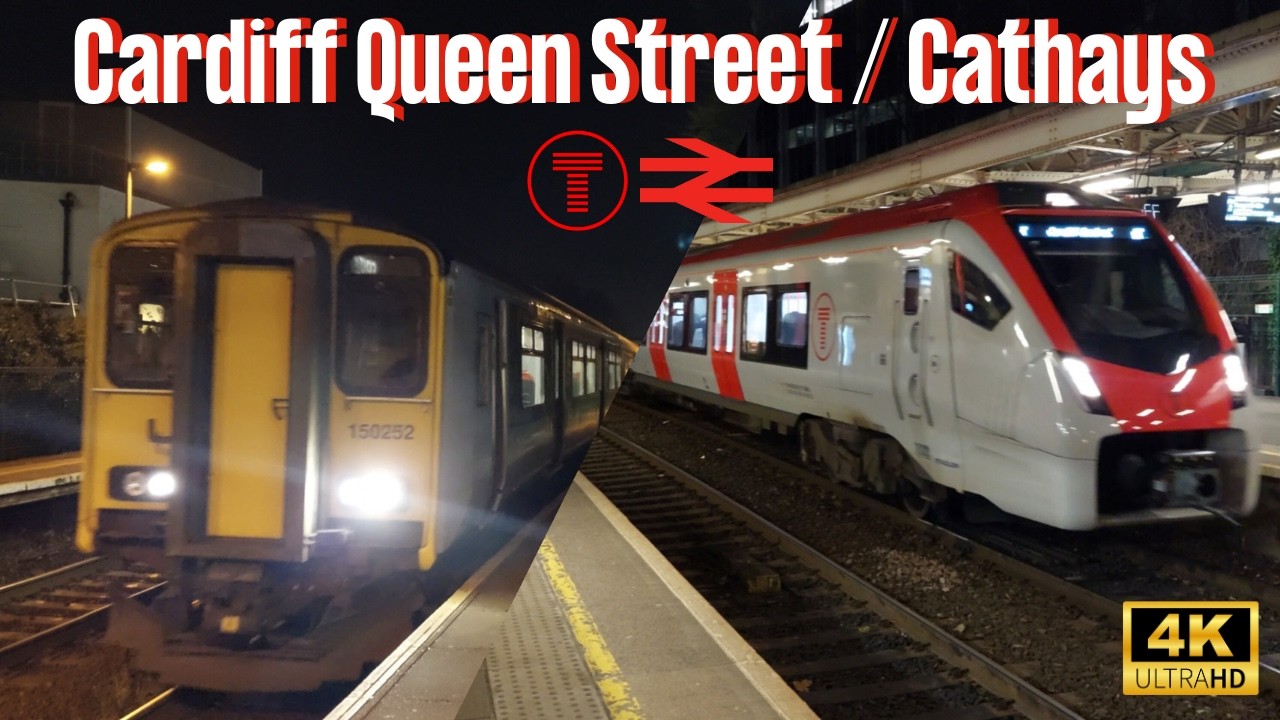 Trains at Cardiff Queen Street and Cathays (18th February 2025) - YouTube