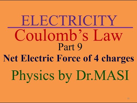 How to Calculate Electrical Force of Four Charges, Coulomb's Law part 9 ...