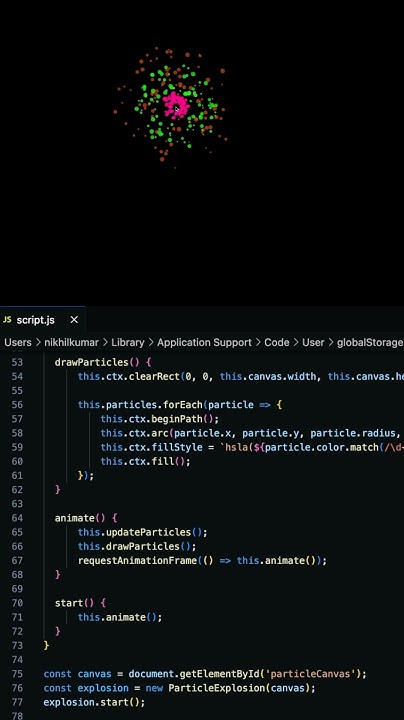Mind-Blowing Particle Explosion Animation in JavaScript | HTML & Canvas Tutorial#shorts# ...
