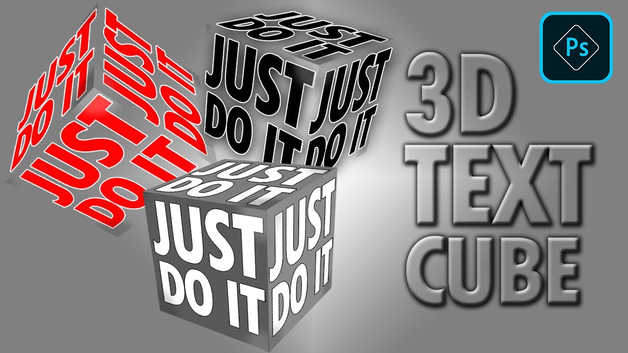 Create 3D Text Cube In Photoshop - Photoshop Tutorials - YouTube