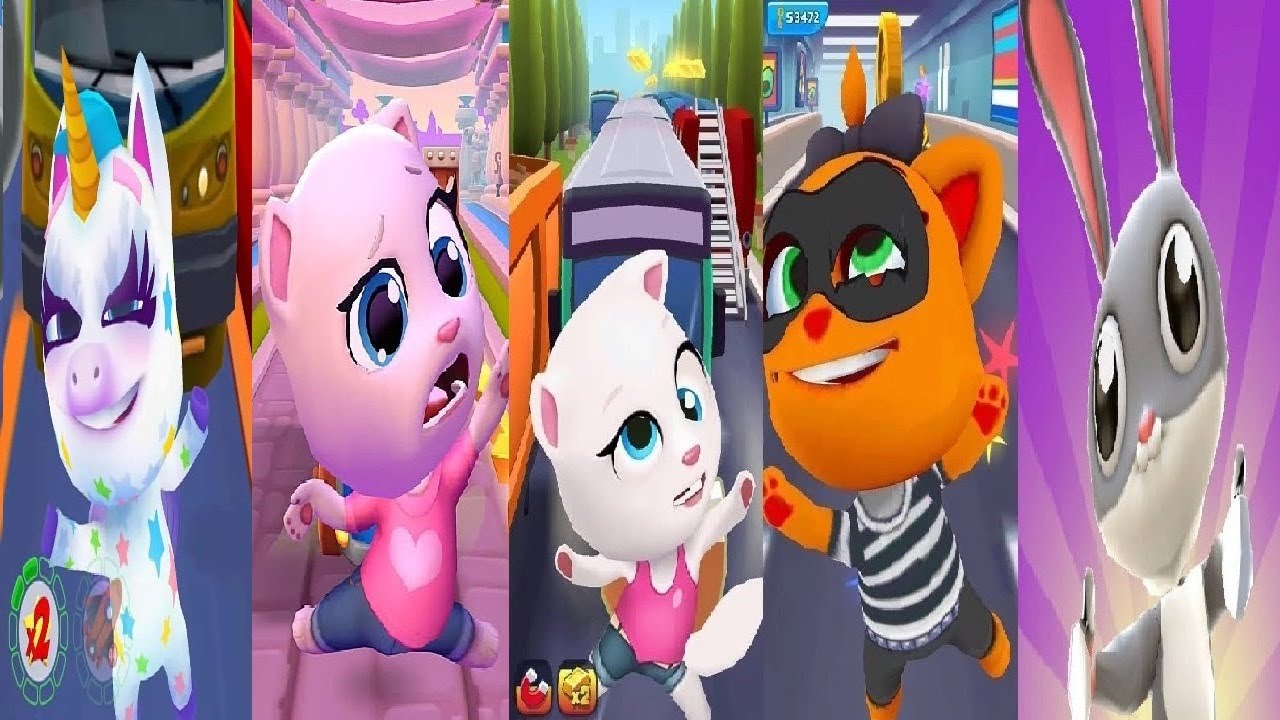 Subway Surfers VS TALKING TOM GOLD RUN 1 VS 2 VS Unicorn Runner 2 Panda ...