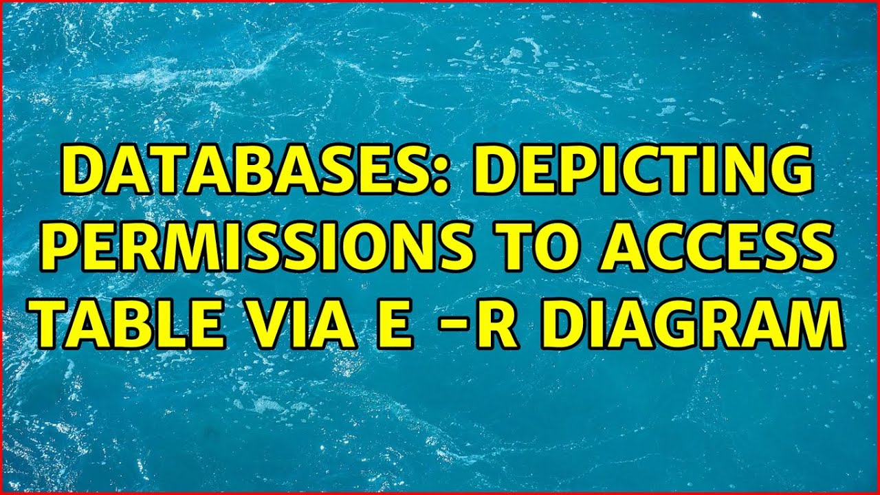 Databases: Depicting permissions to access table via E -R diagram - YouTube