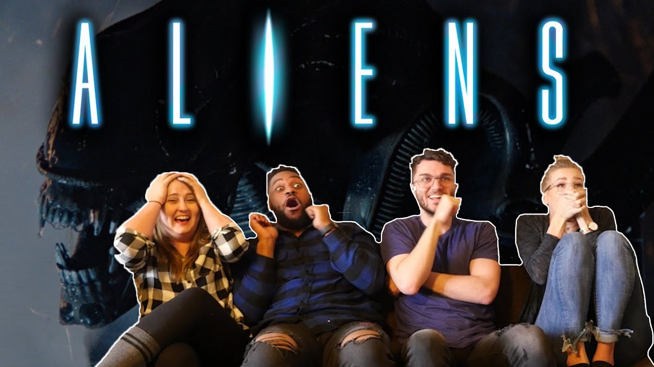 Friends watch ALIENS (1986) for the FIRST *and second* time - YouTube