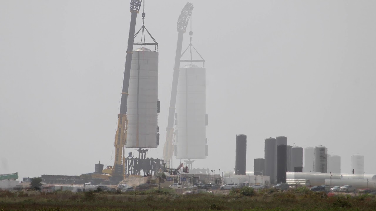 Starship SN3 Lifted to Test Stand at SpaceX Boca Chica Sunday March 29 ...