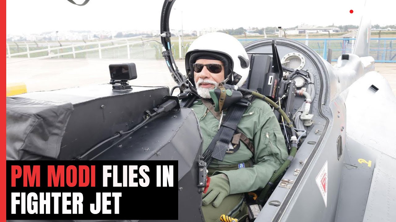 PM Modi Flies In Light Combat Tejas Fighter Jet In Bengaluru - YouTube