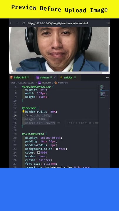 Preview Images Before Uploading with HTML, CSS, and JavaScript Enhance User Experience! - YouTube
