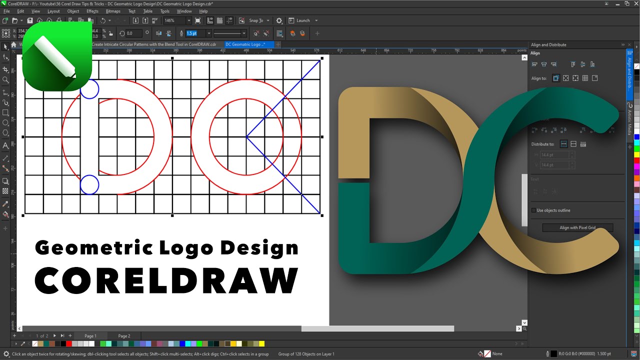 Transform a basic Shapes into a Stunning 3D logo in CorelDRAW 🔥 - YouTube