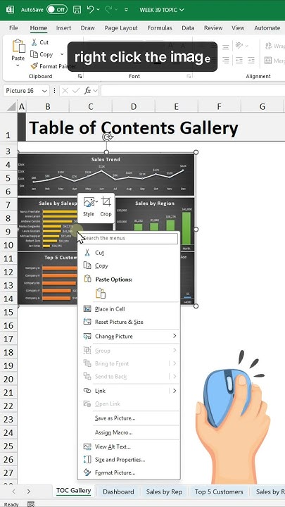 Create a Clickable Gallery in Excel Dashboard! - YouTube