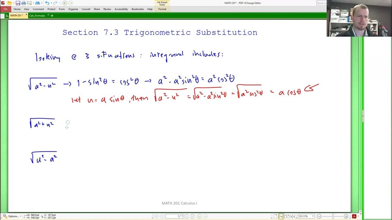 Calculus II - Trigonometric Substitution - Introduction - YouTube