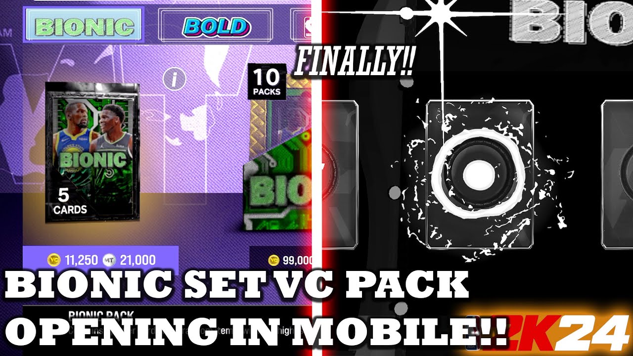BIONIC SET VC PACK OPENING ON MOBILE! FINALLY A GOOD PULL!! - NBA 2K24 ...