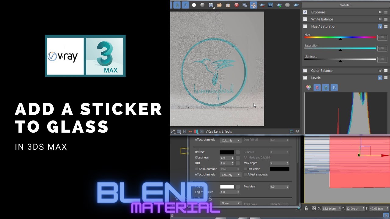 Add Stickers to Glass in 3ds Max | V-Ray Blend Material - YouTube