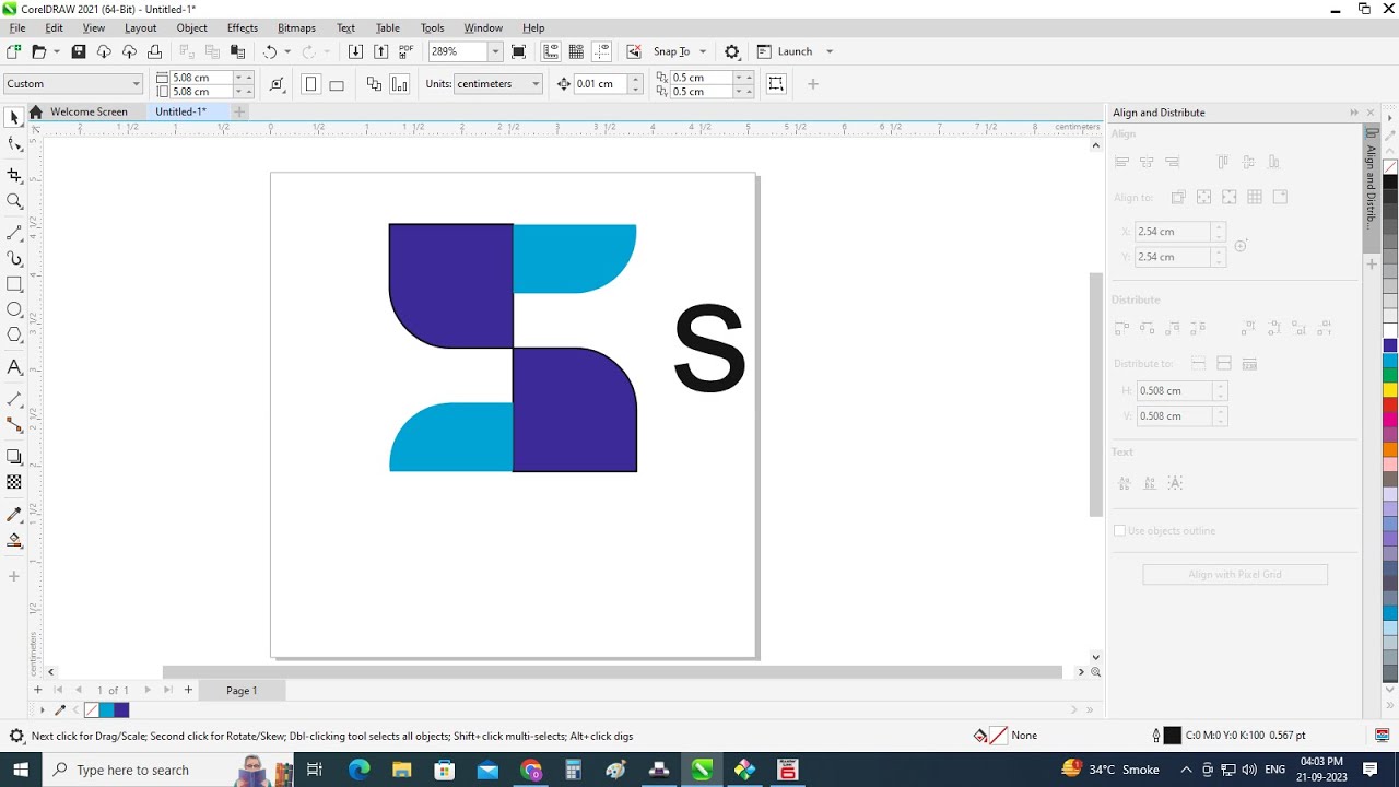 how to make S simple CorelDraw #illustrator #coreldraw #photoshop # ...