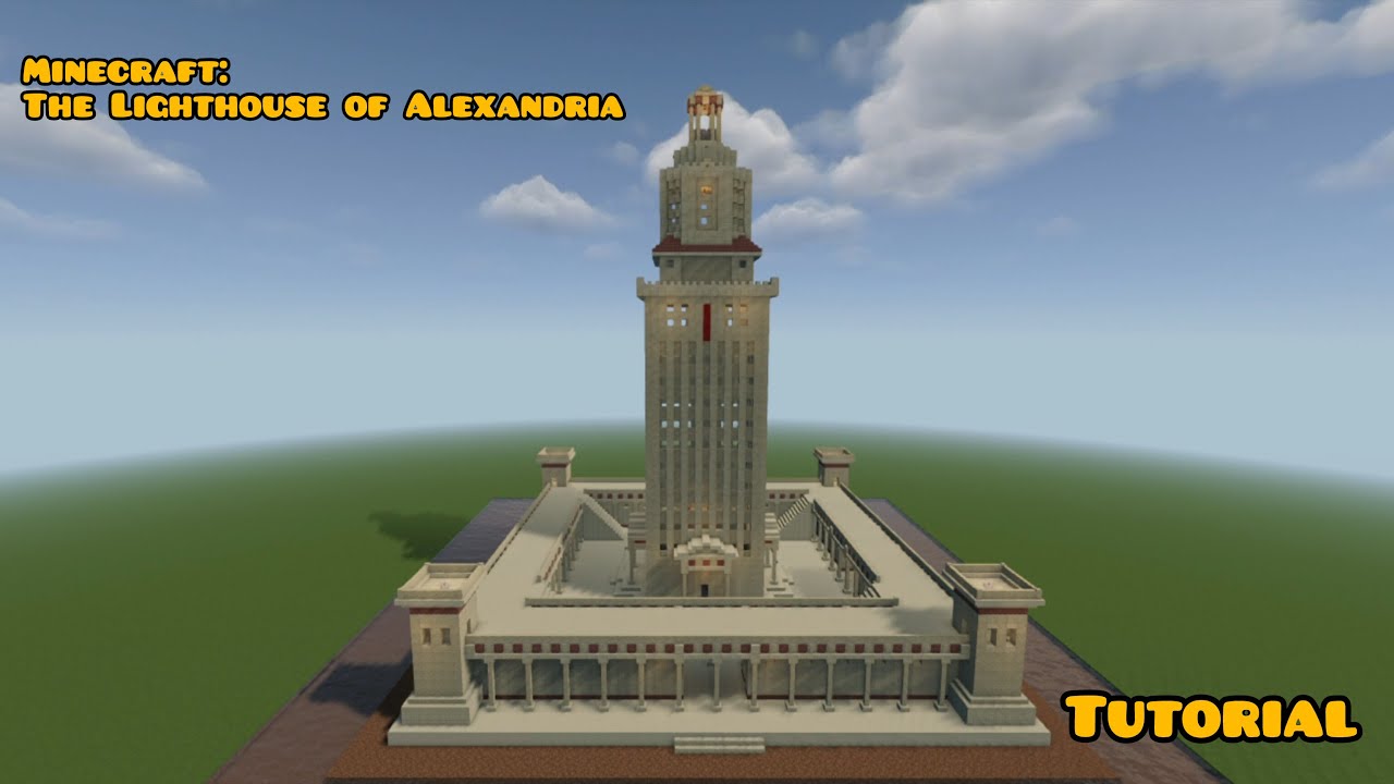 Minecraft : How to build the Lighthouse of Alexandria || Tutorial - YouTube