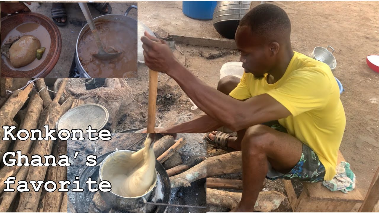 Cooking Ghana's delicious food || KONKONTE & PEANUT BUTTER SOUP \ OKRA ...