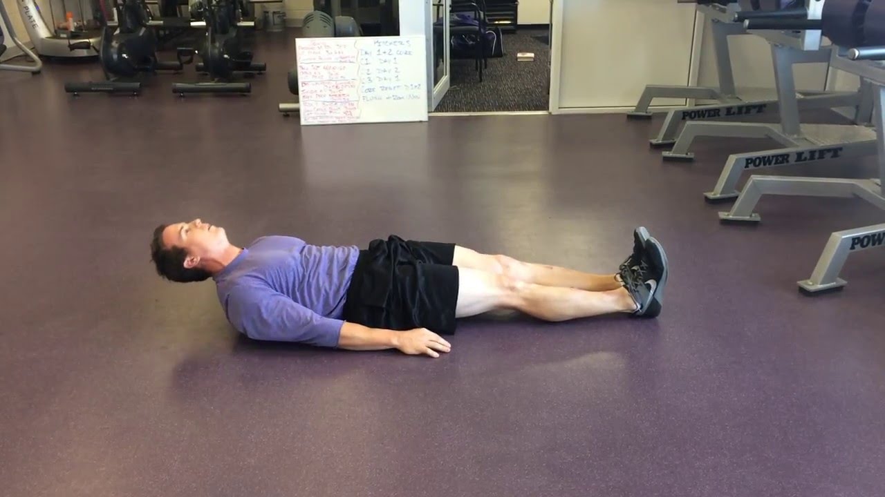 Supine Straight Leg Crunch - YouTube