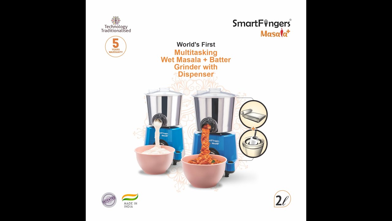 Smart Fingers Masala+ Tabletop Masala/Wet Grinder - Idly Dosa Batter ...