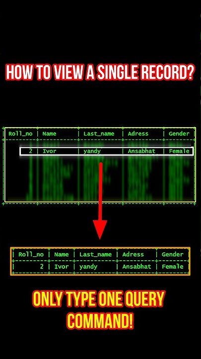 How to View a Single Record in MySQL Table? #shorts #mysql #view - YouTube