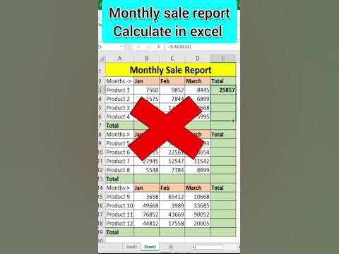 How to calculate monthly sale report in excel#exceltips #education # ...