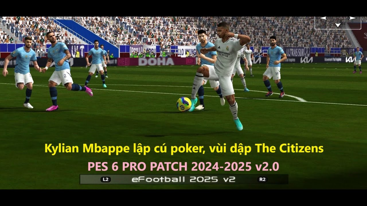 Kylian Mbappe lập cú poker! - REAL MADRID vs MANCHESTER CITY (UCL) PES 6 PRO PATCH - YouTube