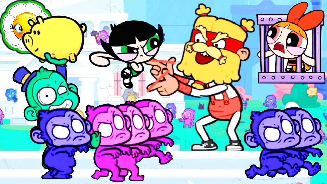 The Powerpuff Girls Monkey Mania #1 Беги, прыгай и лети! - YouTube