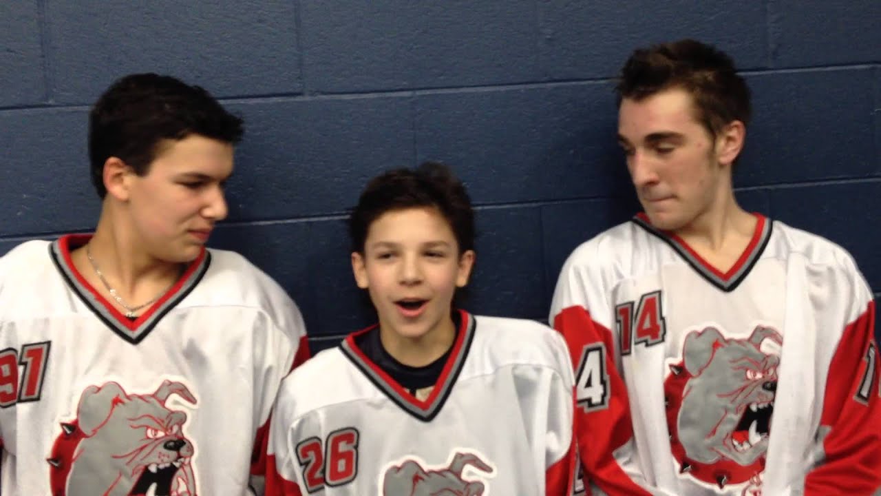 Logan Jenuwin, Nick Blankenburg, Blake Gabler Romeo Hockey Jan 17 2015 ...