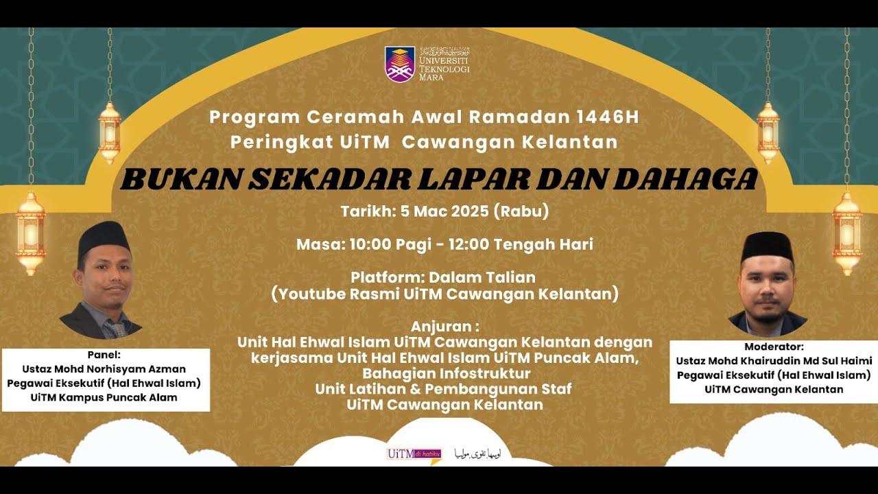Program Ceramah Awal Ramadan Peringkat UiTM Cawangan Kelantan - YouTube
