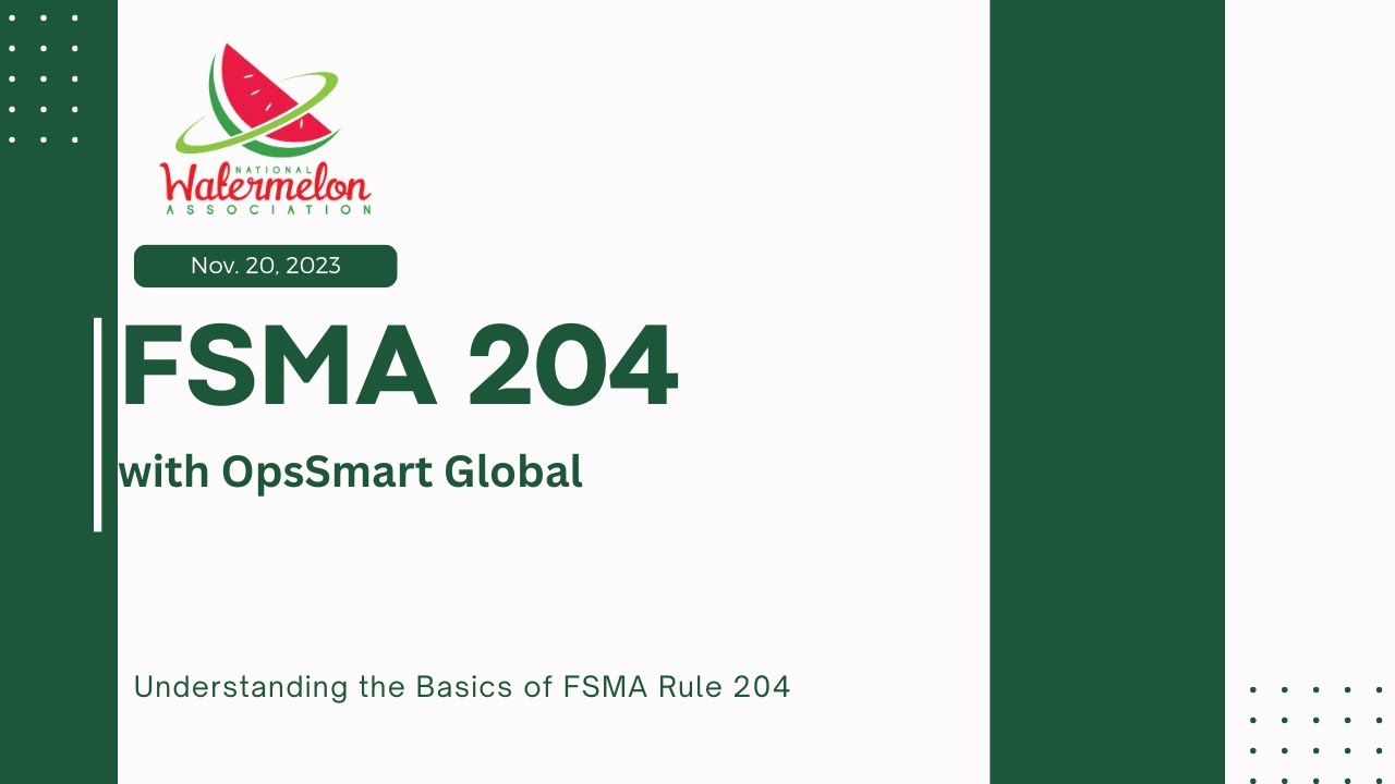 FSMA 204 Webinar - YouTube