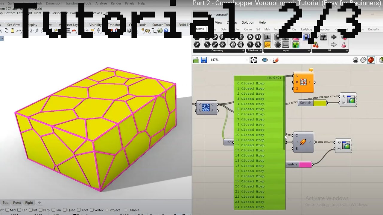 Grasshopper Tutorial ( Grasshopper Voronoi Tutorial )(Easy for beginners) Part 2 - YouTube