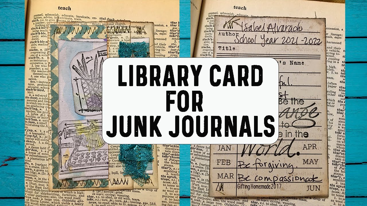 Library cards for Junk Journals - Teacher Journaling Card - YouTube