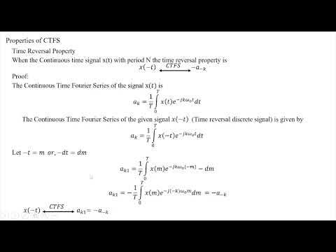 114 Properties of CTFS Time Reversal and time scaling property - YouTube