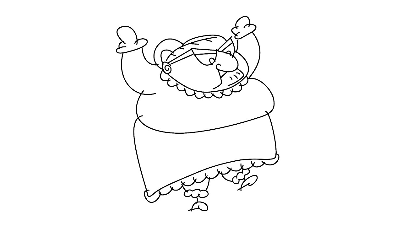 How to draw Mrs Julia Wicket step by step for beginners from Mr Bean ...