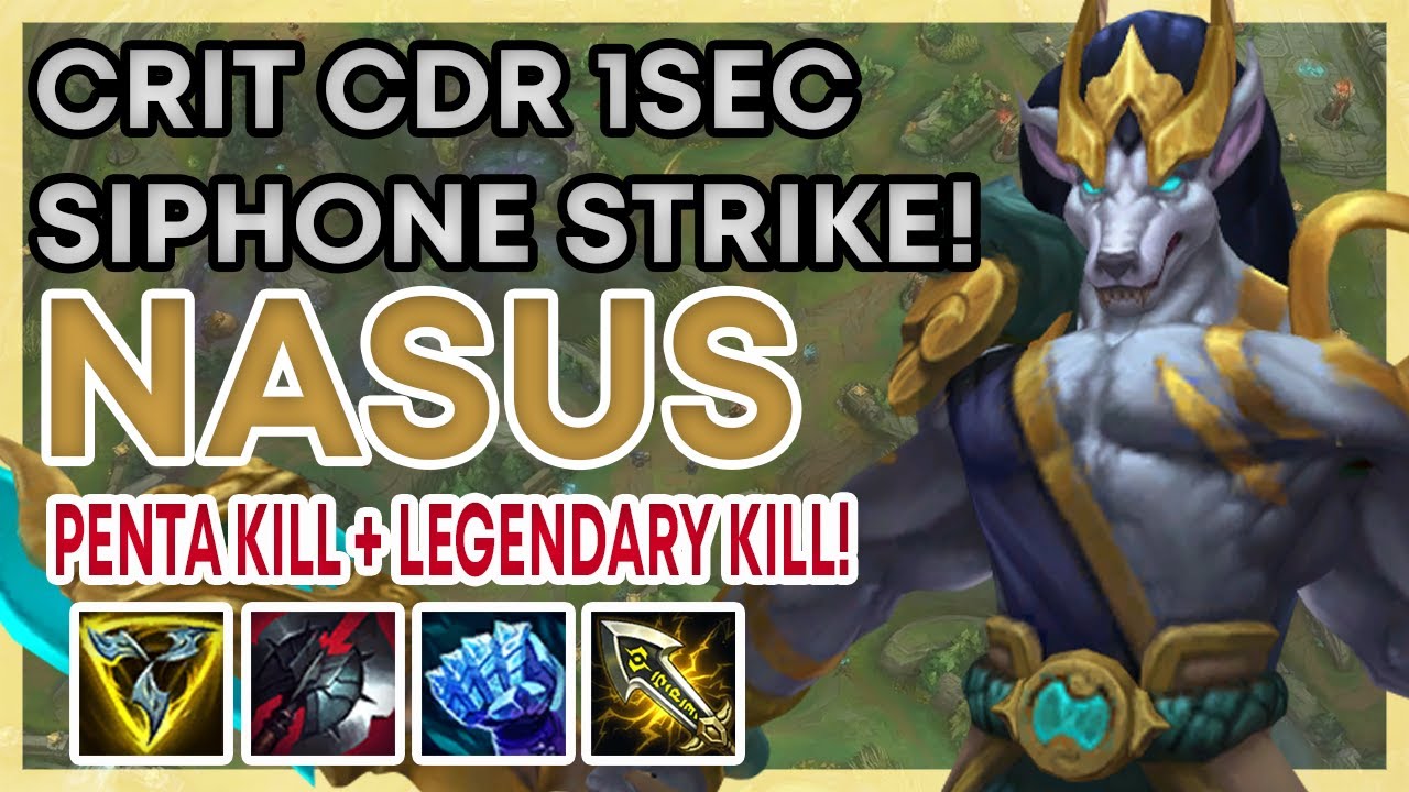 CRIT CDR NASUS 1SEC SIPHONING STRIKE 1V5 IN WILD RIFT! | PENTA KILL ...