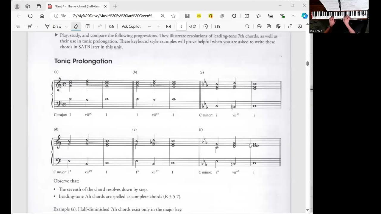 Unit 4, Part 3 Tutorial - Tonic Prolongation with vii chords; 4 part writing with vii chords ...