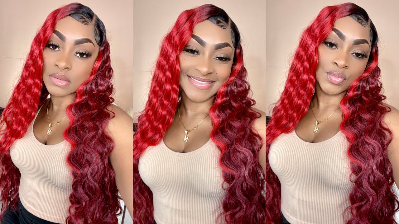 CHERRY BOMB! Outre Color Bomb Lace Front Wig - KIANDA - YouTube