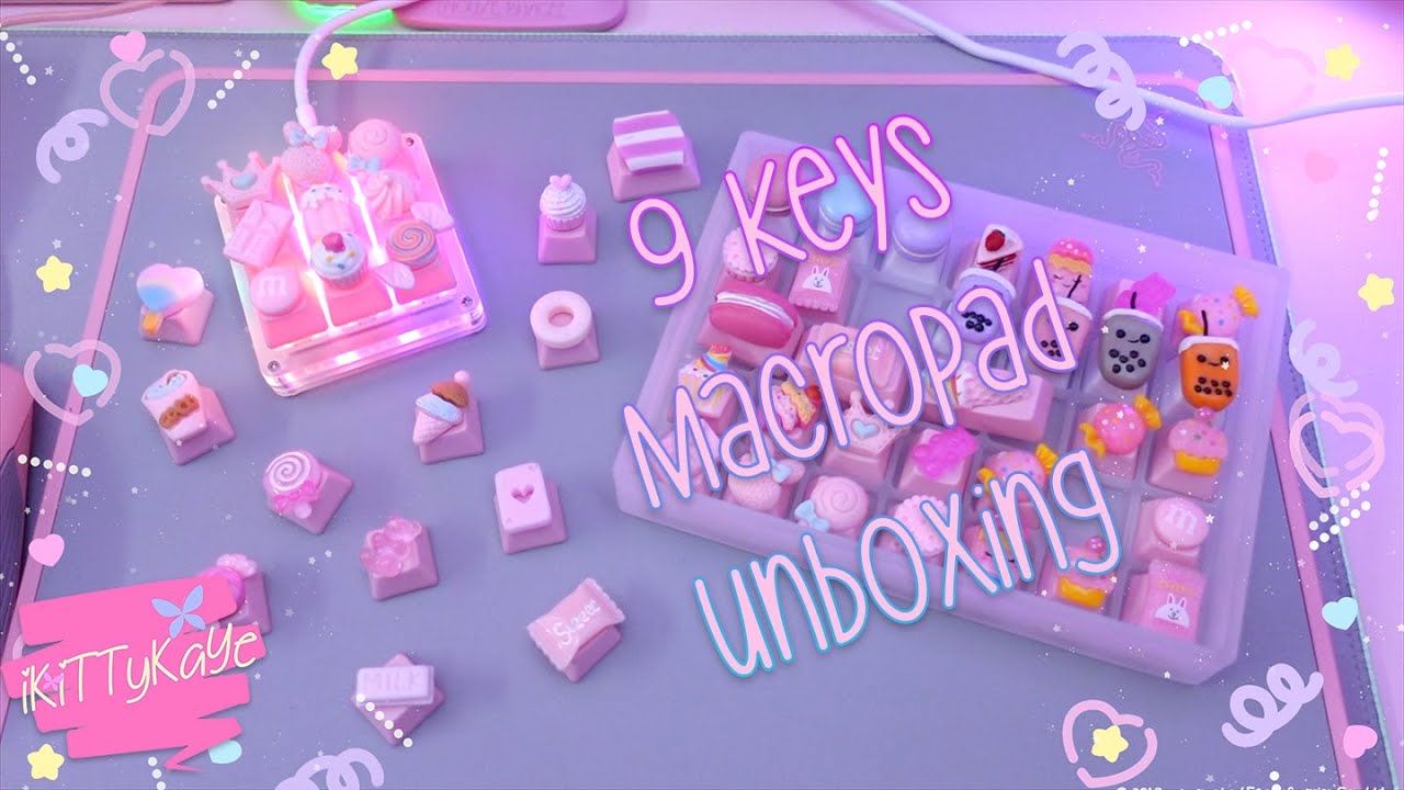 Kawaii Tiny 9 Key Macropad with Cute Pink Artisan Keycaps 💕💕💕 Kawaii ...