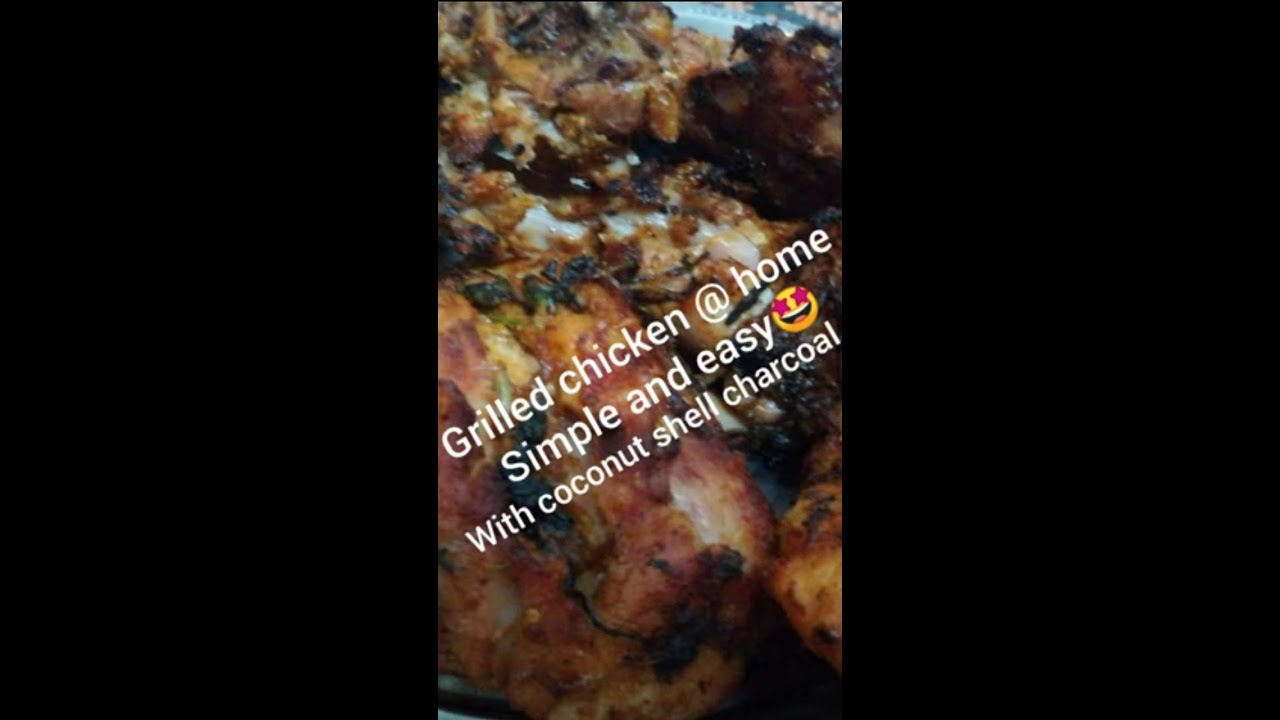 Lockdown grilled chicken|With coconut shell charcoal|DIY at home - YouTube