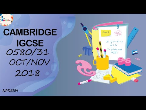 0580/31/O/N/18 | Worked Solutions | IGCSE Math Paper 2018 (CORE) | Science And Math