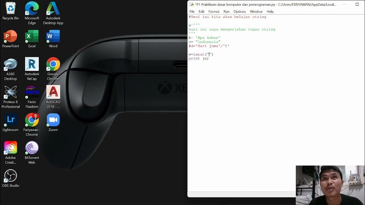 Tugas Praktikum Dasar komputer dan pemrograman String dan inputan data - YouTube