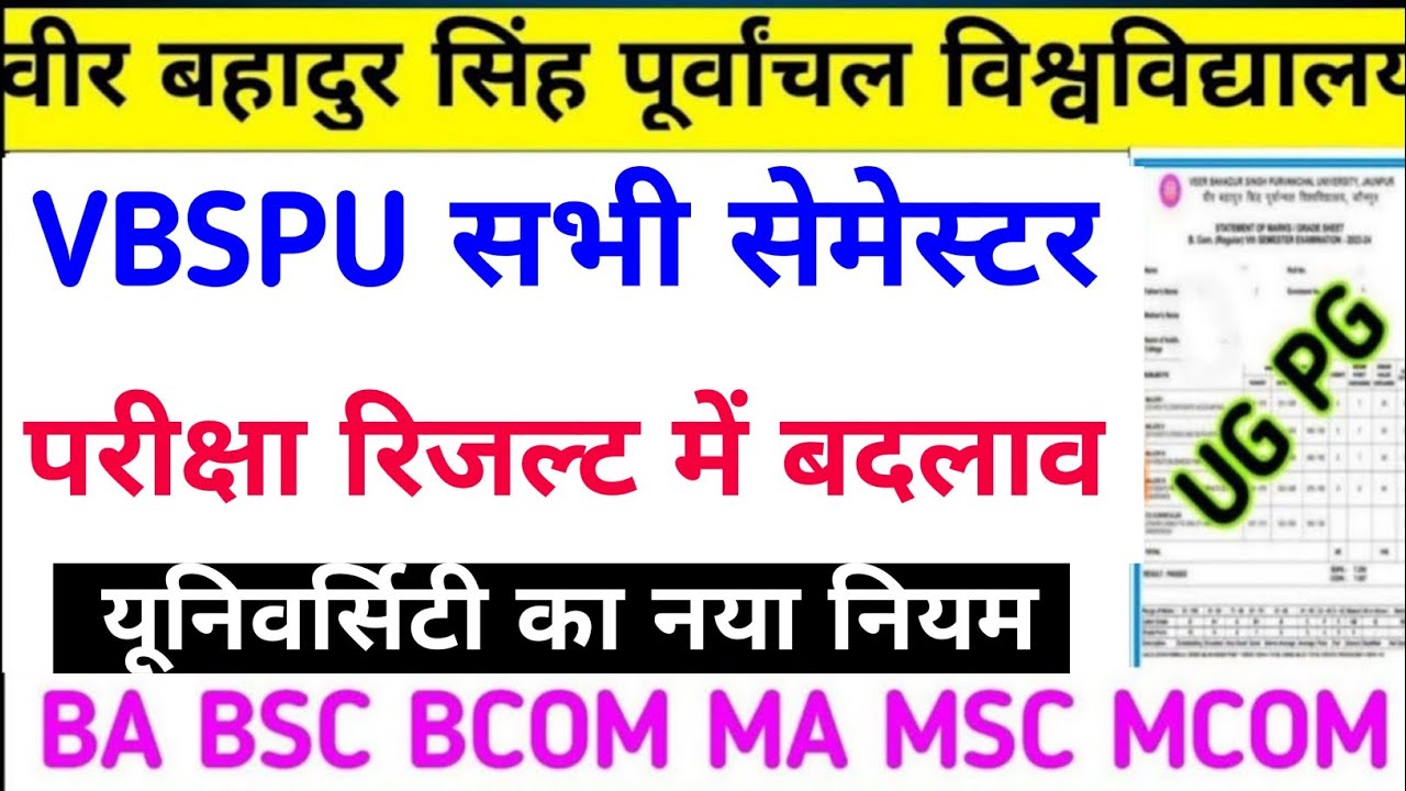 Vbspu Exam Result में बदलाव|Vbspu News Today|Vbspu Result 2025|Vbspu Ba ...